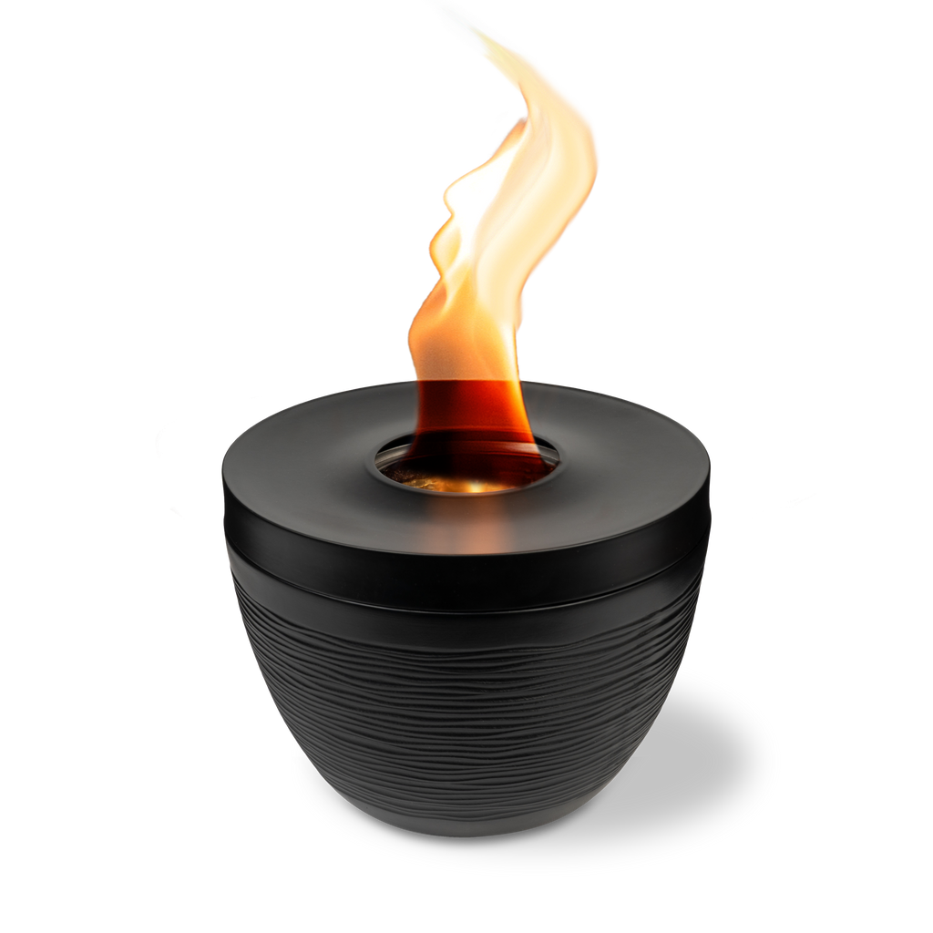 Sterno Small Tabletop Firepit with Firepit Gel Fuel, Onyx, Round, 6.5"